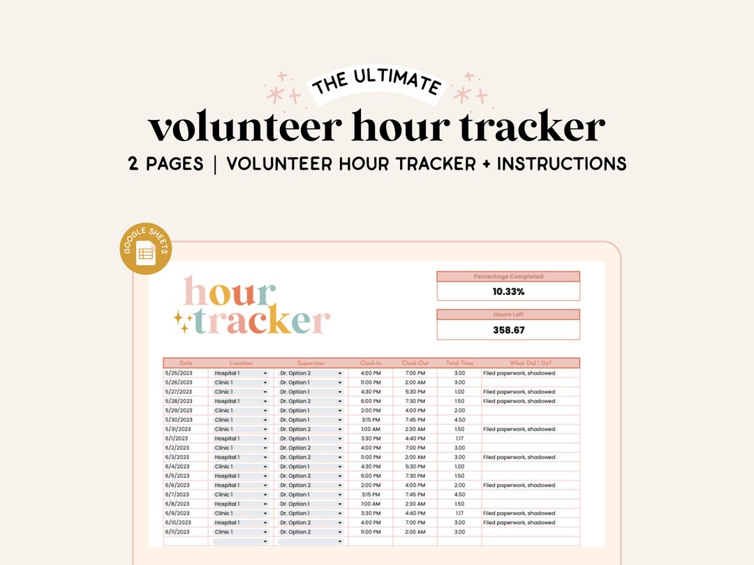 Shadowing Log Tracker | Clinical Supervision Hour Tracker | Internship ...