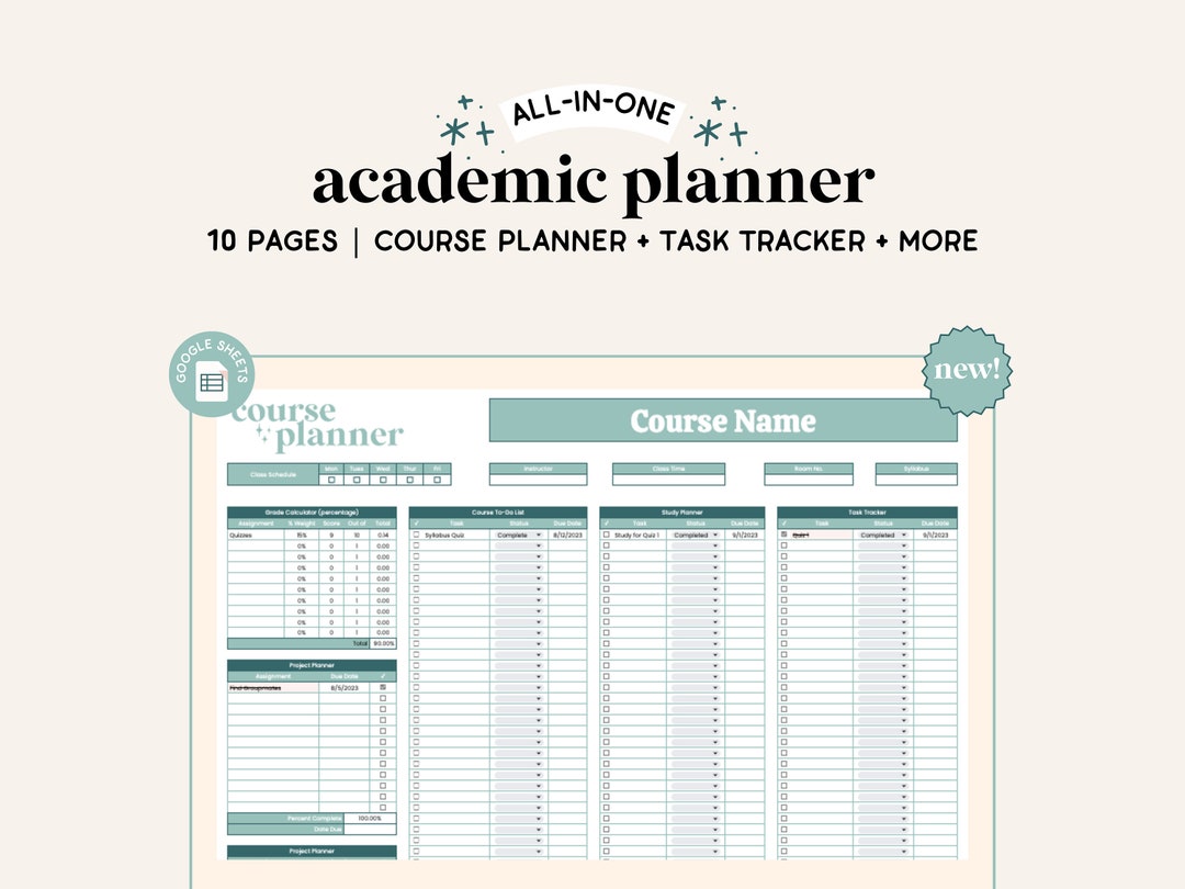 2025-2026 Academic Planner Spreadsheet | Google Sheets | Assignment ...