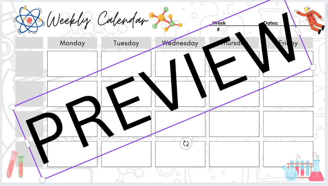 Science Themed Weekly Calendar - Etsy