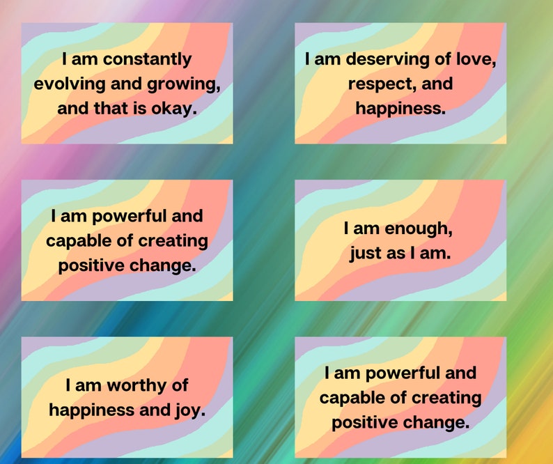 50 Affirmations for the LGBT+ Community| Self-acceptance - Etsy