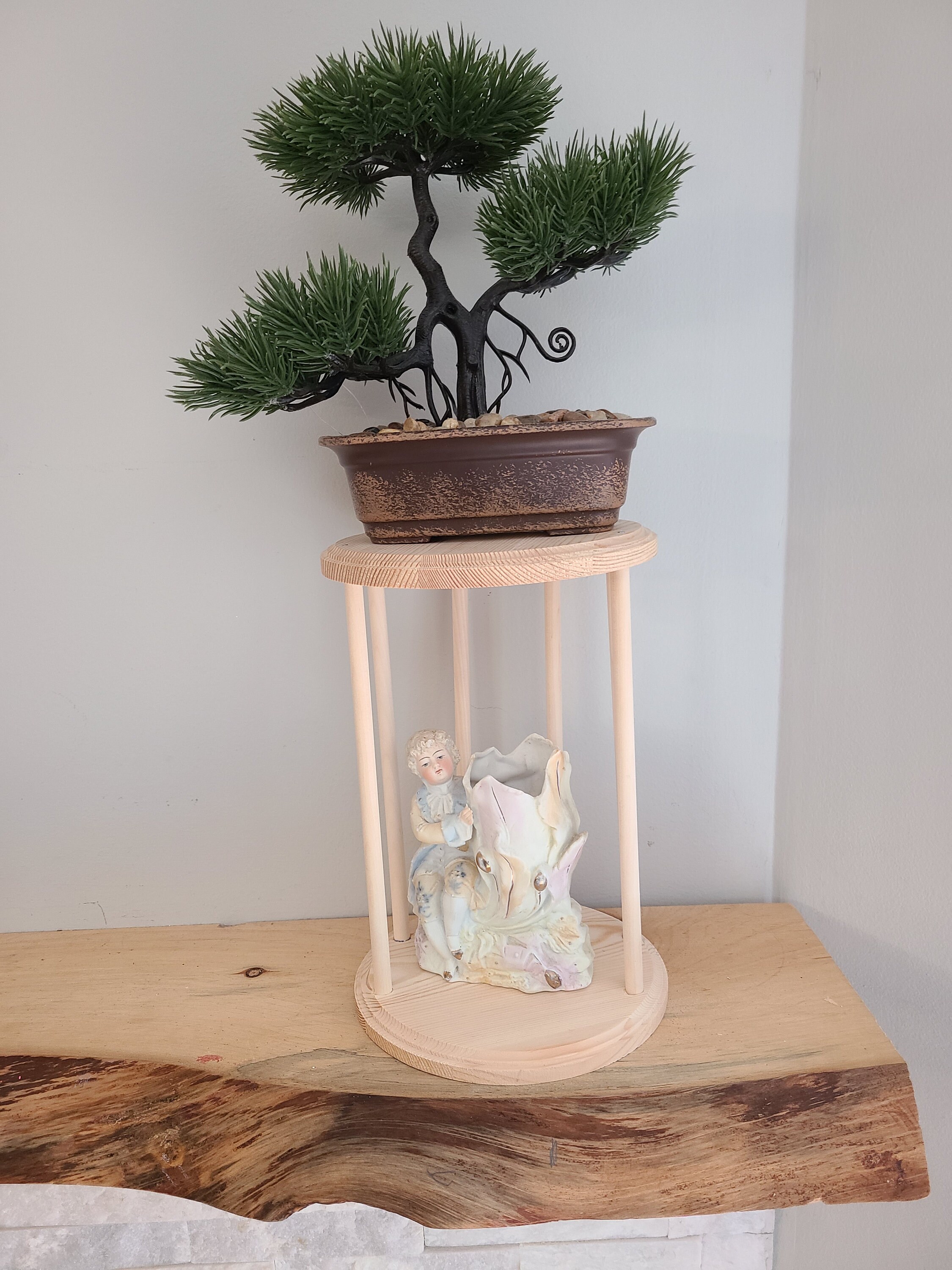 Mini Wood Stand to Display Small Decoration Items or Plants for Living ...