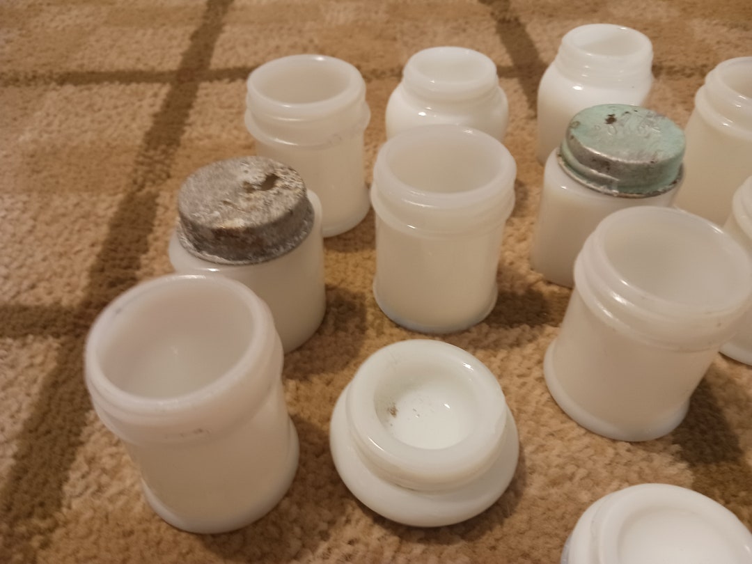 Vintage Antique Small Milk Glass Bottles, 1890s-1940s. Lot of 15 ...
