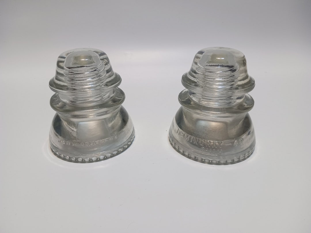 Antique Glass Railroad Insulators Set of 2. FREE SHIPPING - Etsy