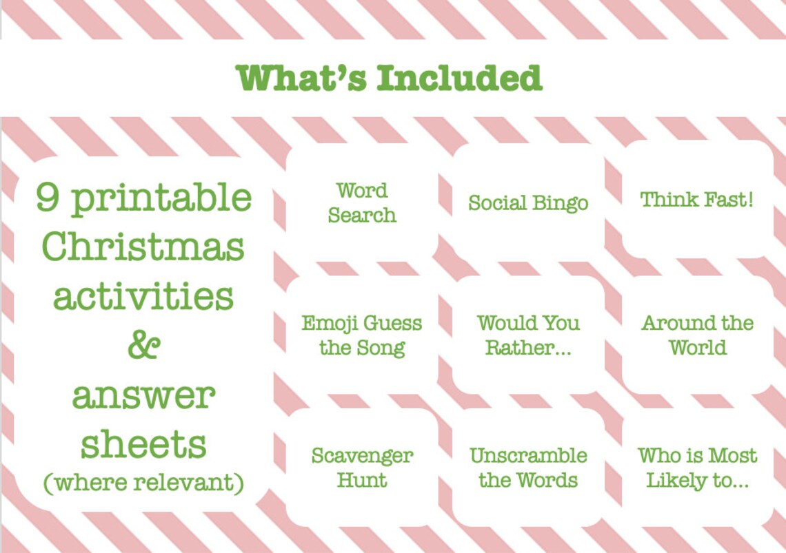 Printable Christmas Games Bundle Printable Christmas Activities Bundle ...