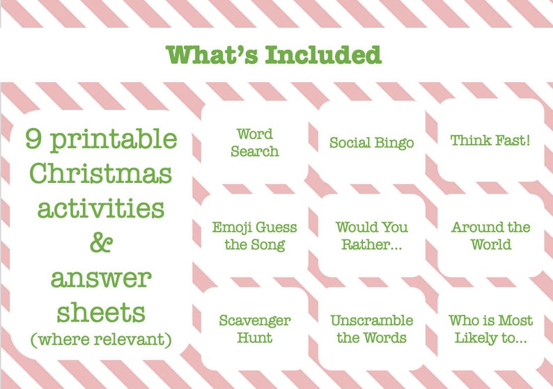 Printable Christmas Games Bundle Printable Christmas Activities Bundle ...