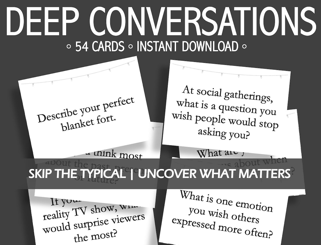 Deep Conversation Starters Cards Unique Conversation Starters - Etsy