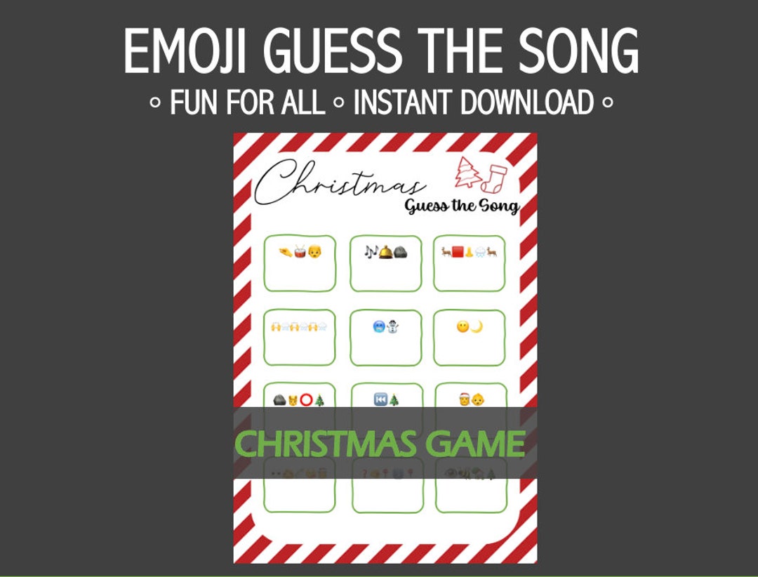 Printable Christmas Emoji Guess the Song Party Game Family Game ...