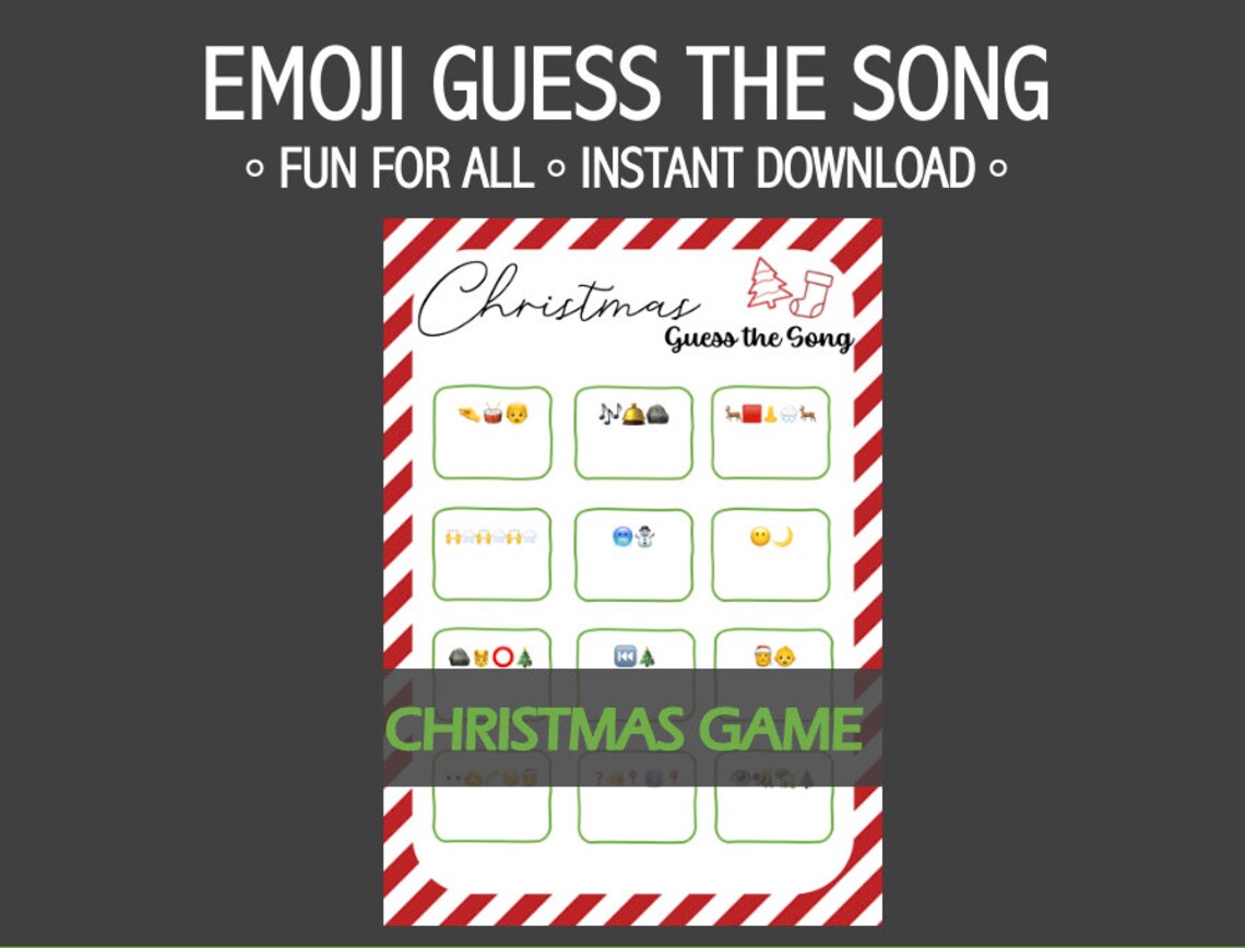 Printable Christmas Emoji Guess the Song Party Game Family Game ...