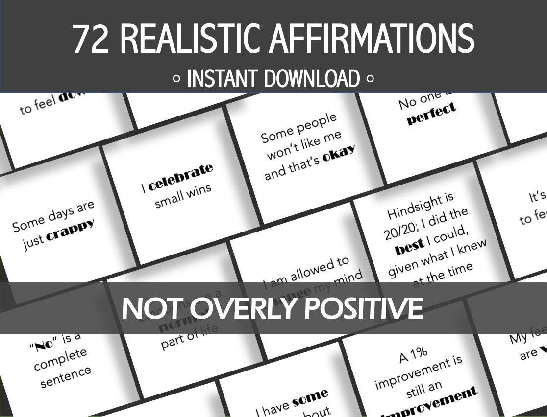72 Realistic Affirmations and Validation - Etsy