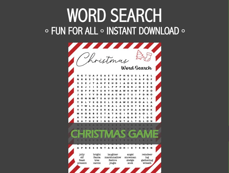 Printable Christmas Word Search Printable Christmas Game Office Party ...