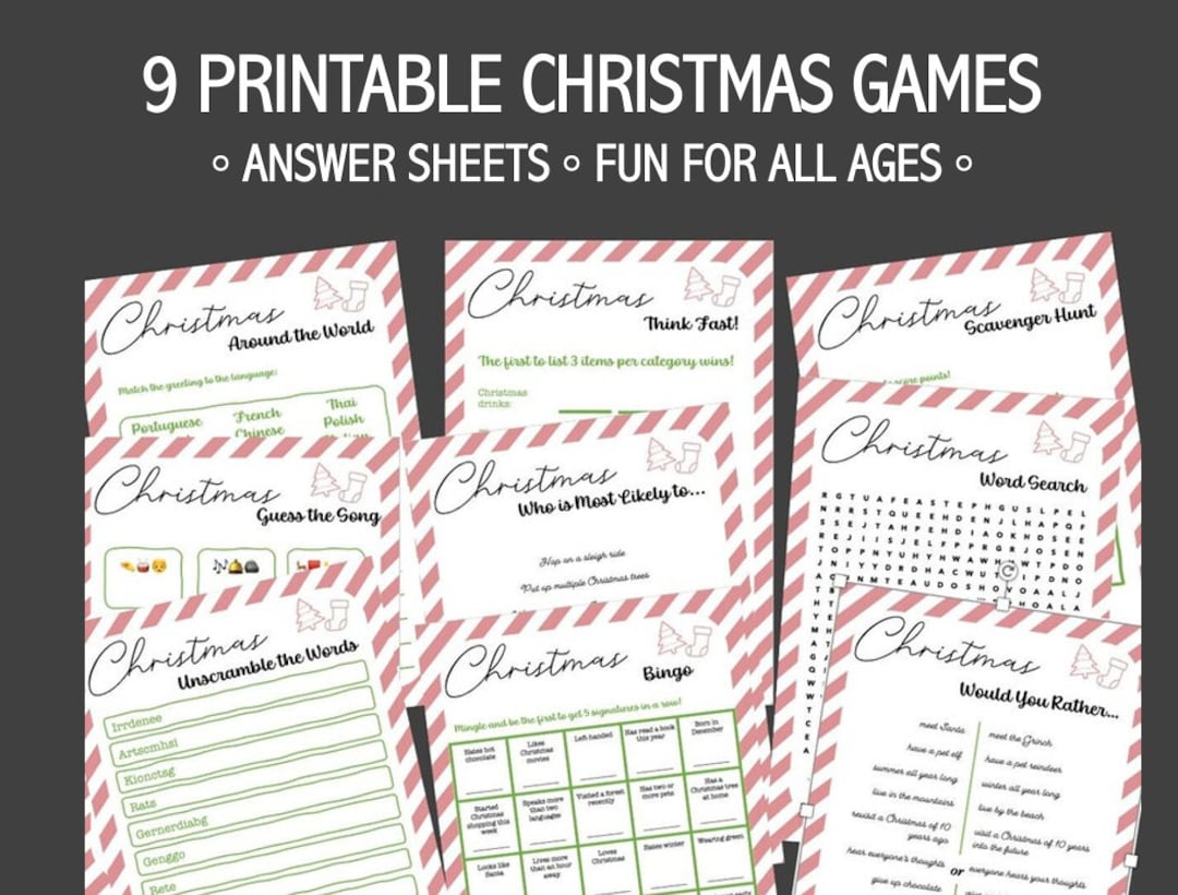 Printable Christmas Games Bundle Printable Christmas Activities Bundle ...