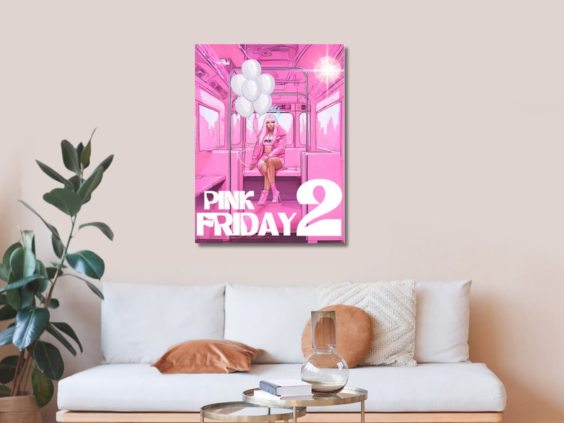 Nicki Minaj Pink Friday 2 Album Cover Remixed, Rap Poster, Urban Art ...