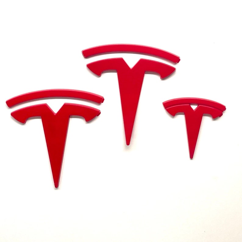 3-PACK Tesla Model Y Red Badge/emblem Logo Cover - Etsy