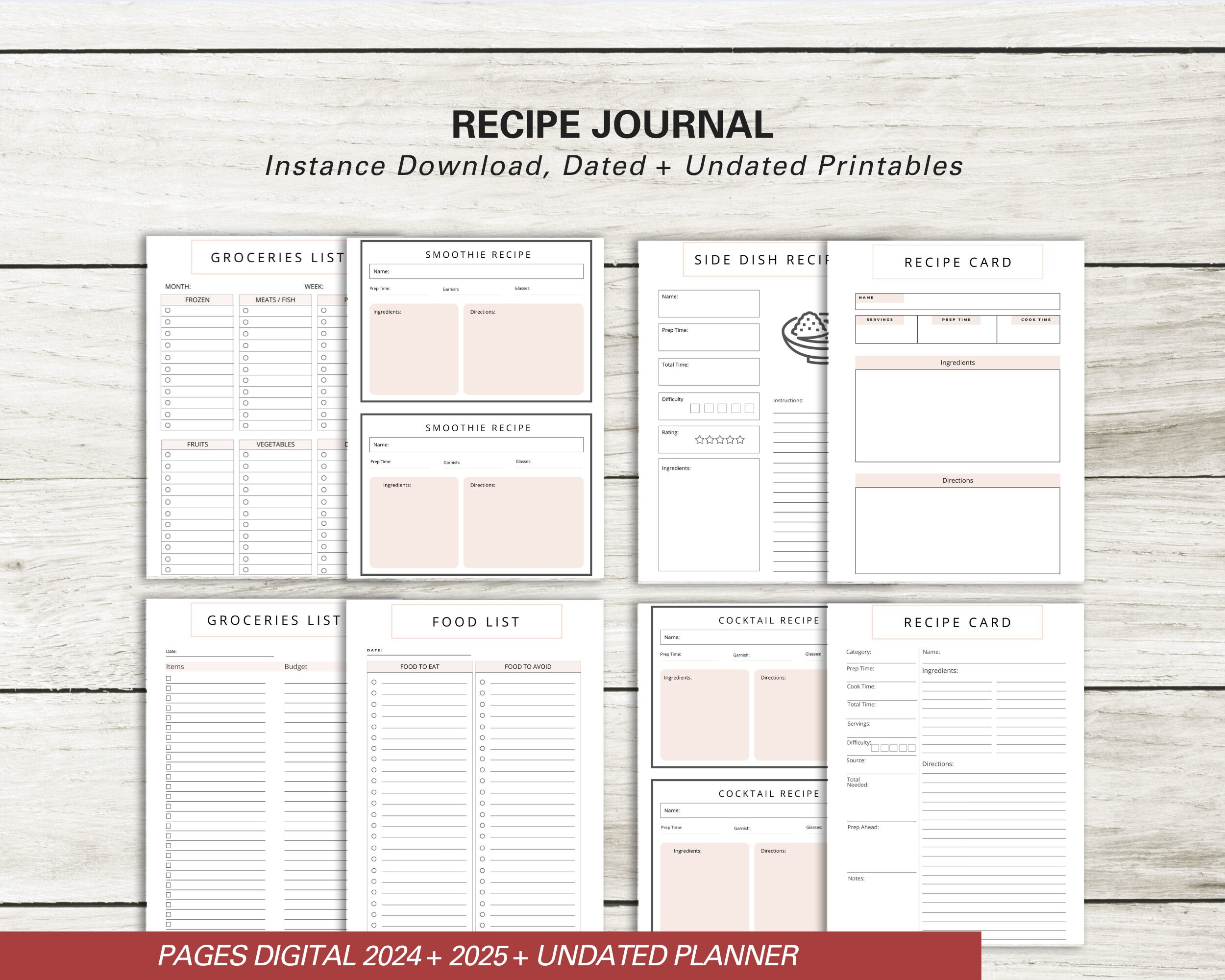 Recipe Journal, Food Diary, Cooking Organizer, Recipe Notebook, Kitchen ...