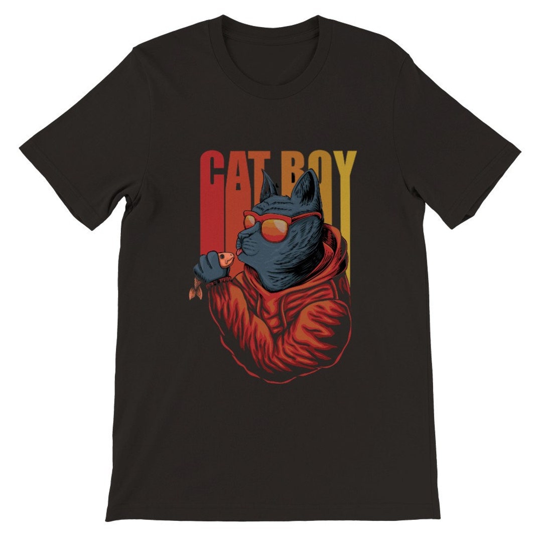 Feline Fisher: Catboy Adventure Premium Unisex Crewneck T-shirt - Etsy