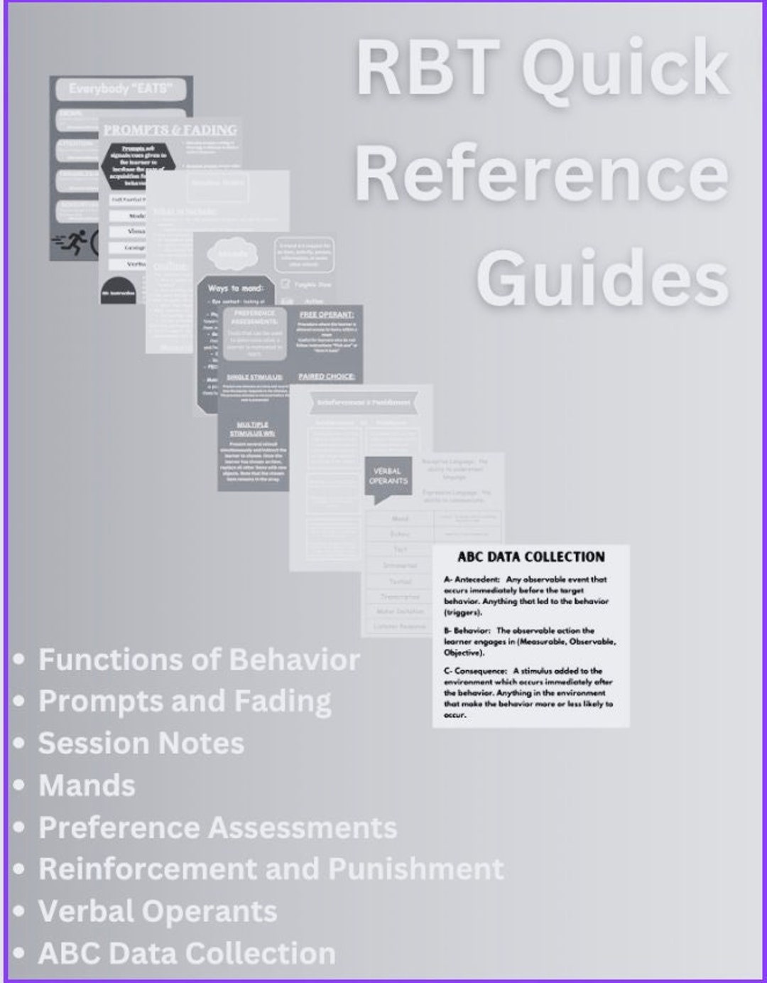 RBT Quick Reference Guide Bundle (black and White) - Etsy