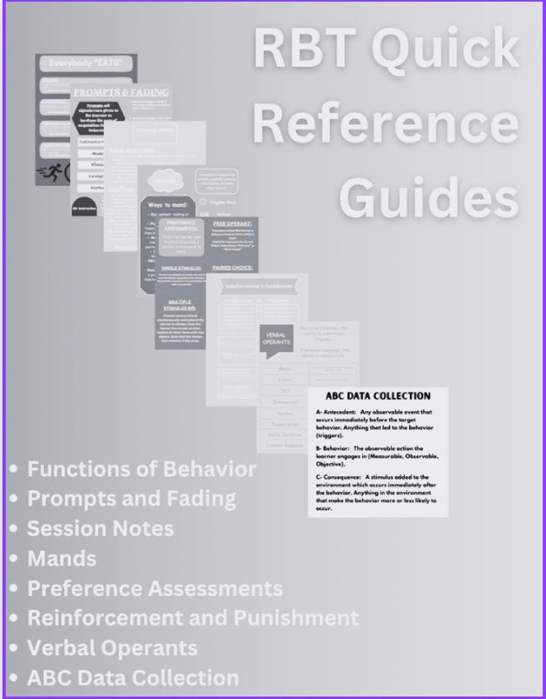RBT Quick Reference Guide Bundle (black and White) - Etsy