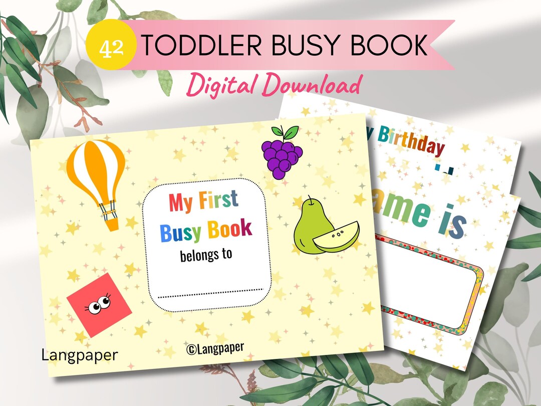 Baby's First Busy Book Toddler Activities Montessori Homeschool Toddler ...