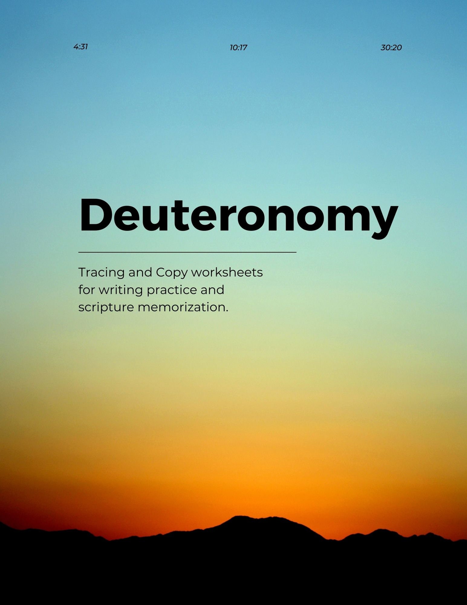 Deuteronomy Scripture Tracing Worksheets, Scripture Memorization ...