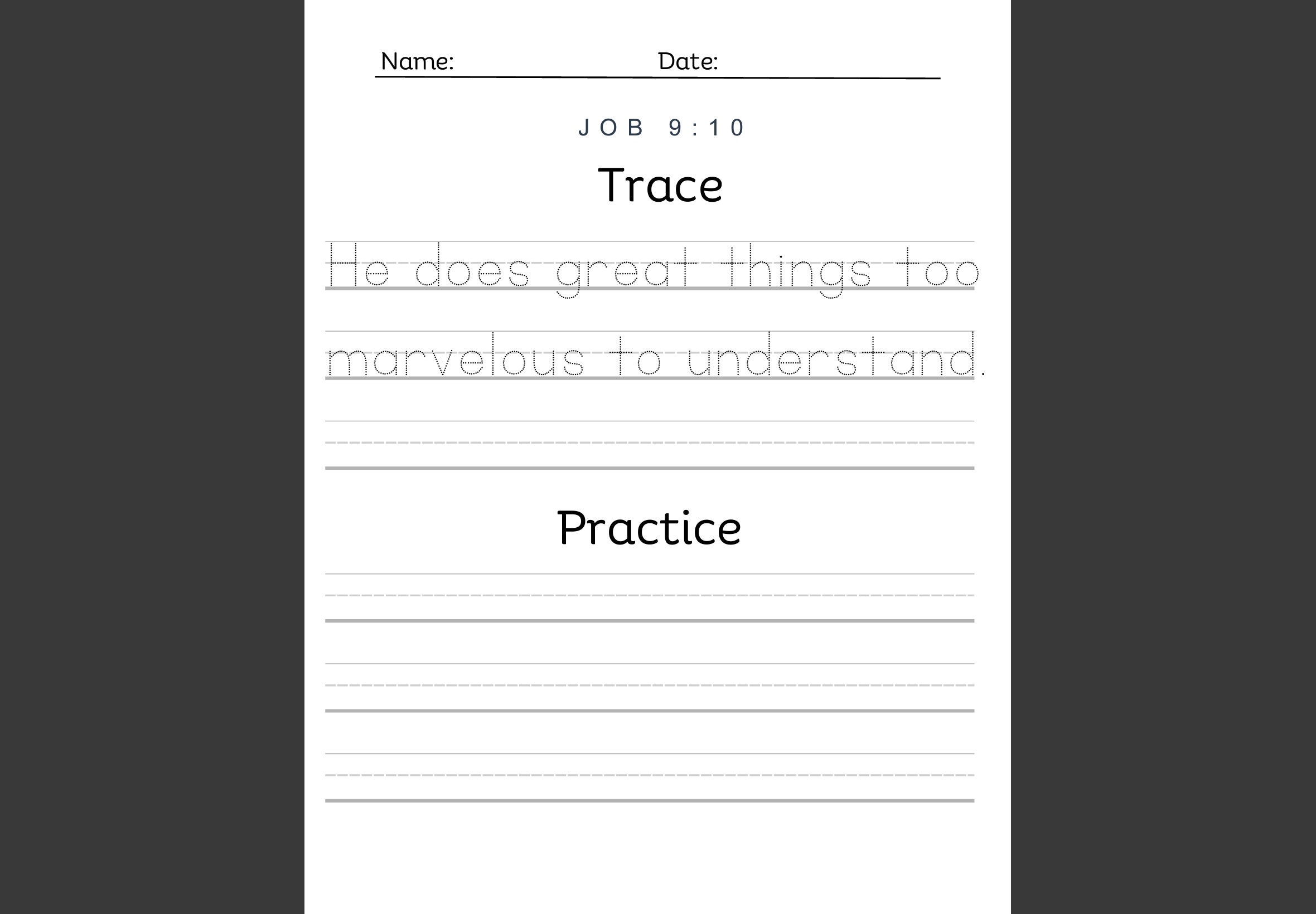 Job Scripture Tracing Worksheets, Scripture Memorization, Scripture ...