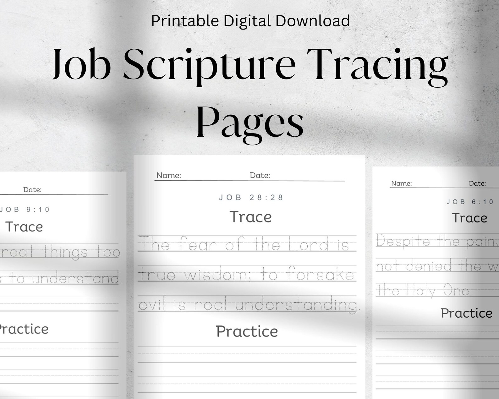 Job Scripture Tracing Worksheets, Scripture Memorization, Scripture ...