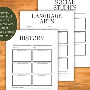 Black and White Homeschool Report Card, Digital Download, Annual ...