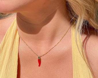 Lisabel Pepper Pendant Gold plated Crystal Necklace Women s Luxurious Jewelry Etsy