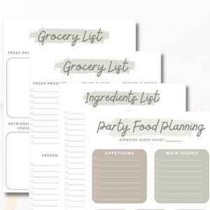Printable Party Food Planner, Event, Host, Party Food Checklist, Party ...