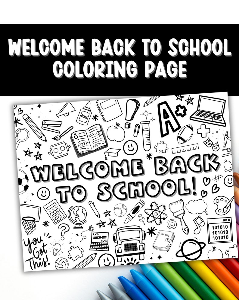 Welcome Back to School Coloring Page - Printable Back to School ...