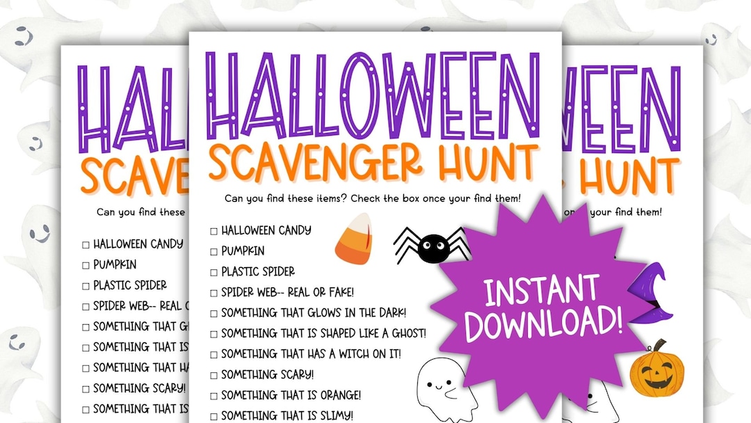 Spooktacular Halloween Scavenger Hunt • Halloween Kid Activity ...