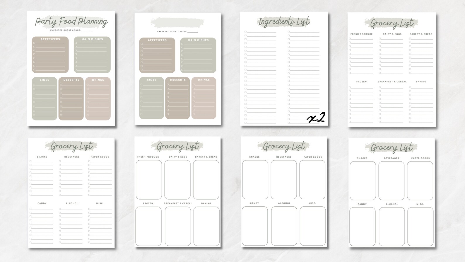 Printable Party Food Planner, Event, Host, Party Food Checklist, Party ...