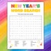 New Year's Eve Word Search Activity for Kids Digital Download PDF and ...