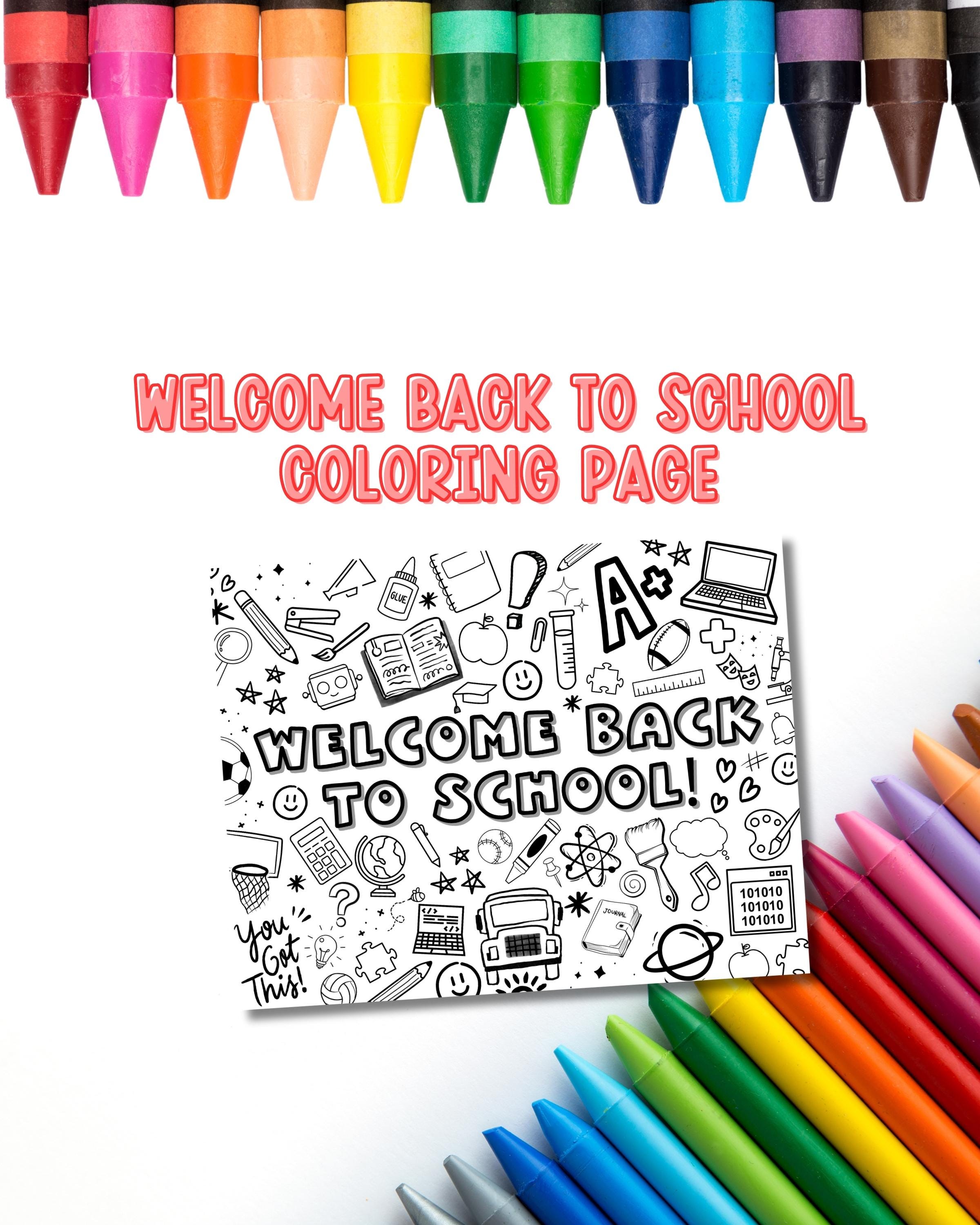 Welcome Back to School Coloring Page - Printable Back to School ...