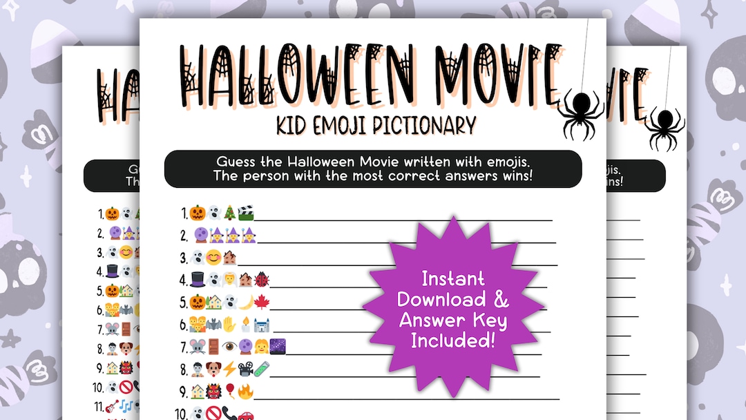 Halloween Spooky Kid Emoji Pictionary Game • Halloween Kid Activity ...