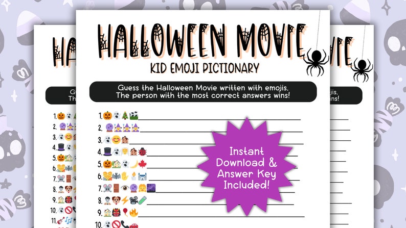 Halloween Spooky Kid Emoji Pictionary Game • Halloween Kid Activity ...