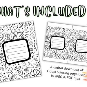 Goal Setting Coloring Page: Kids & Adults Activity (digital Download ...