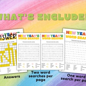 New Year's Eve Word Search Activity for Kids • Digital Download • PDF ...