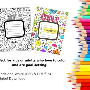 Goal Setting Coloring Page: Kids & Adults Activity (digital Download ...