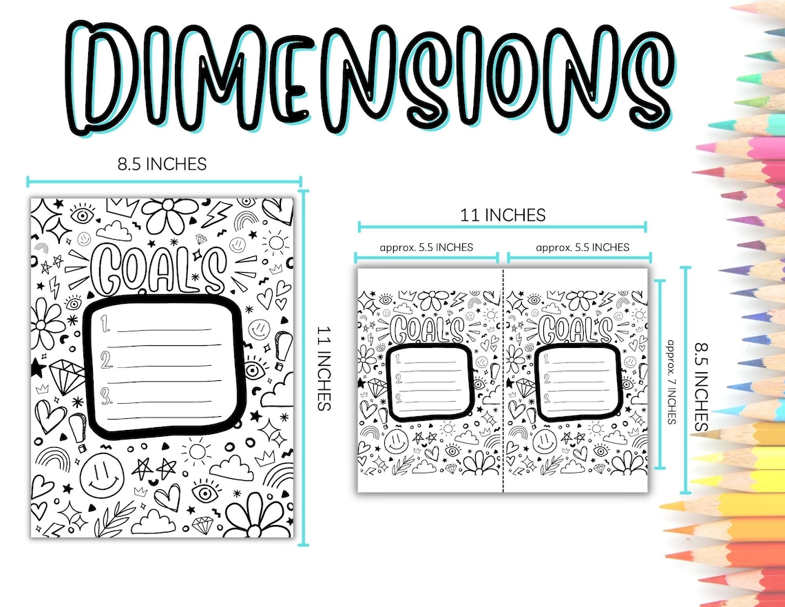 Goal Setting Coloring Page for Kids or Adults • Digital Download • PDF ...