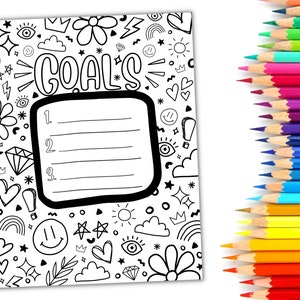 Goal Setting Coloring Page: Kids & Adults Activity (digital Download ...