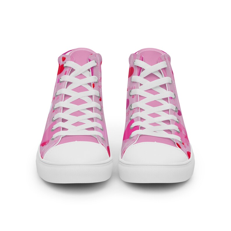 Lovecore Heart Pattern Men's and Women's High Top Canvas Shoes, Heart ...