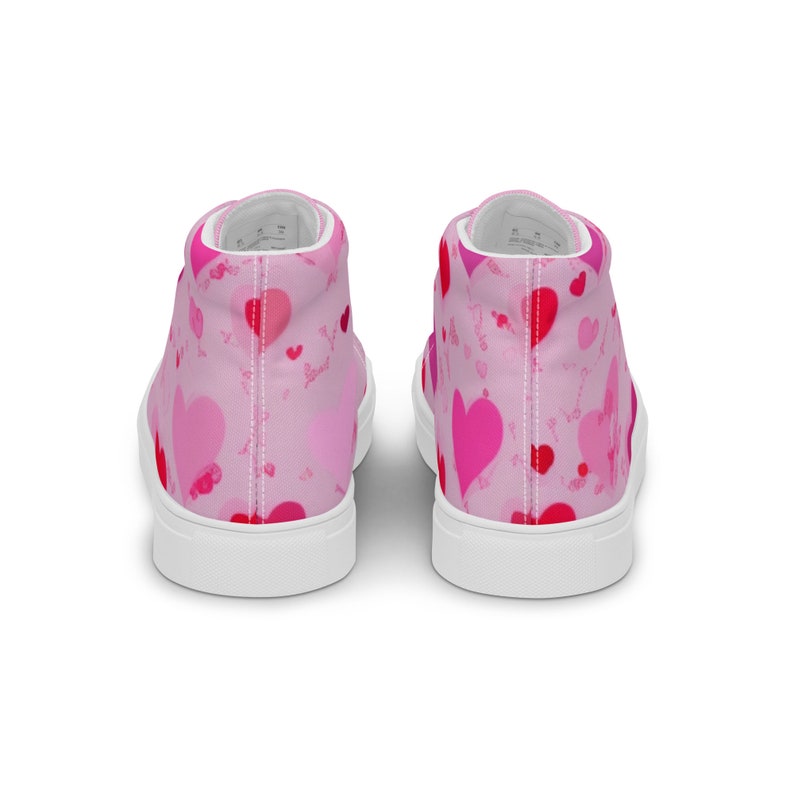 Lovecore Heart Pattern Men's and Women's High Top Canvas Shoes, Heart ...