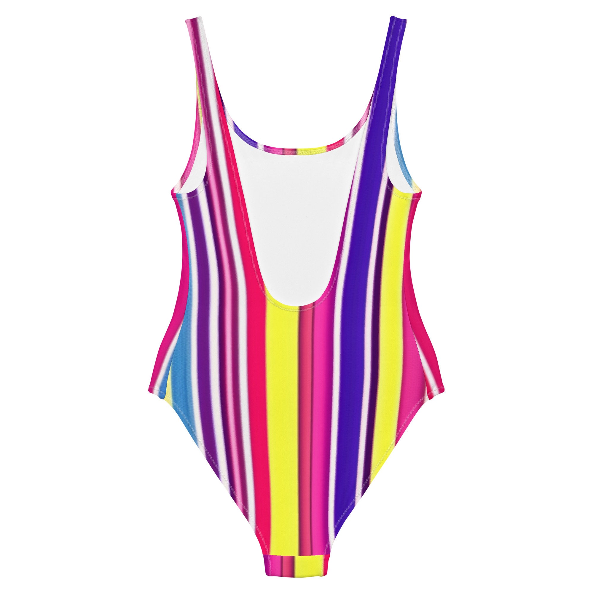 Classic Striped One-piece Swimsuit, Monokini Bathing Suit, Women's ...