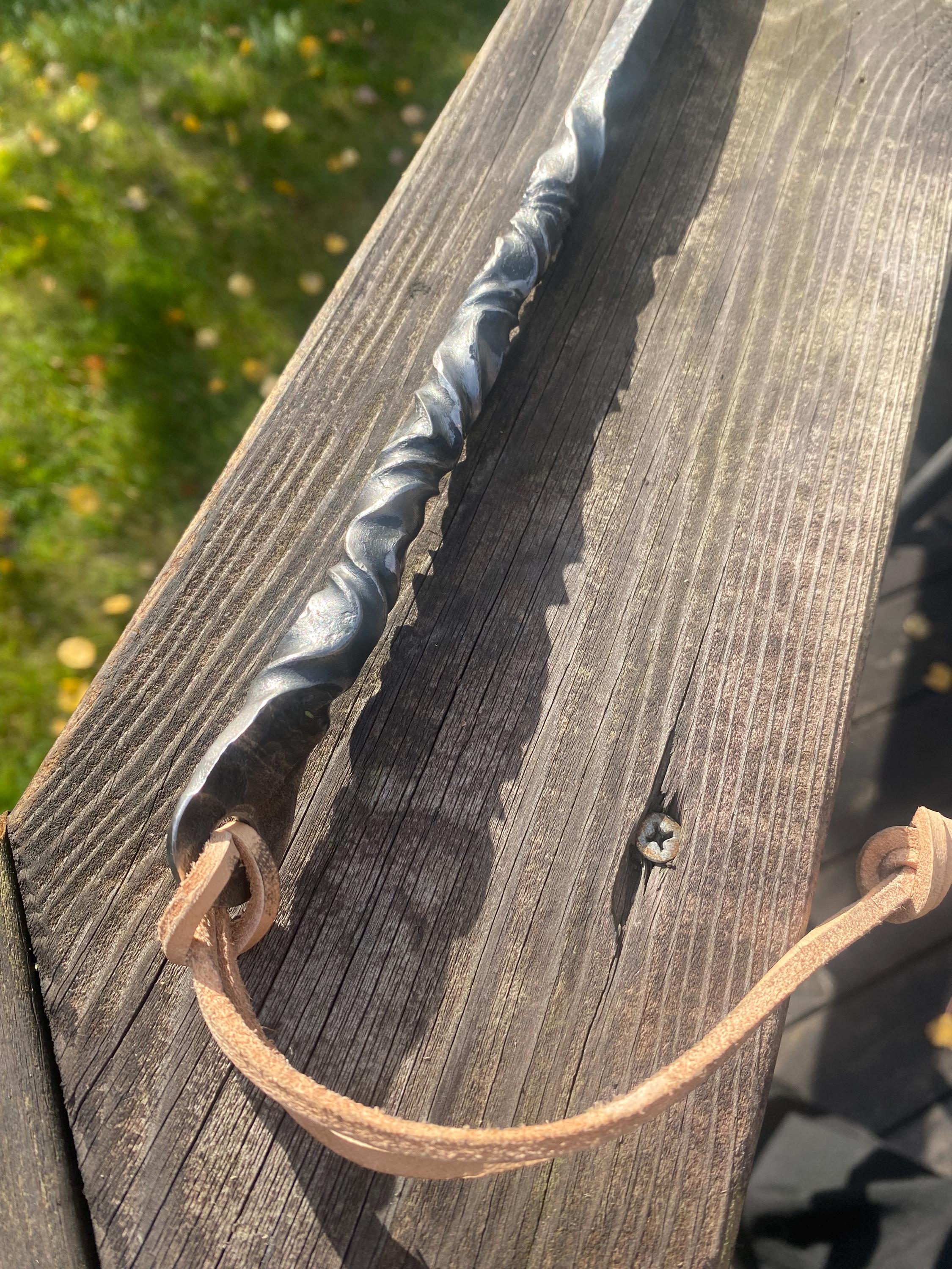 Steak Meat Bacon Turner Flipper Hook Traditional Forged Iron Blacksmith ...