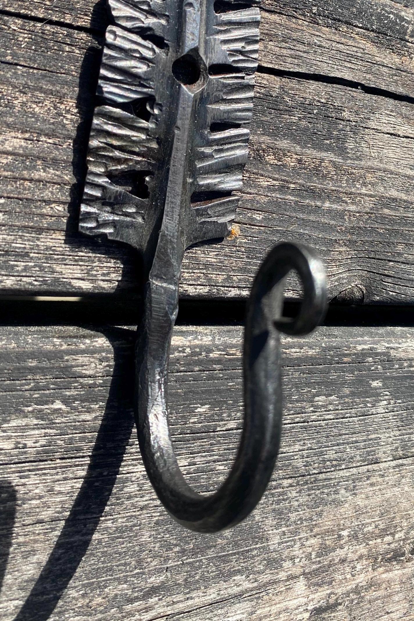 Hand Forged, Feather Hook, Forged, Handmade, Metal, Steel, Black Iron ...
