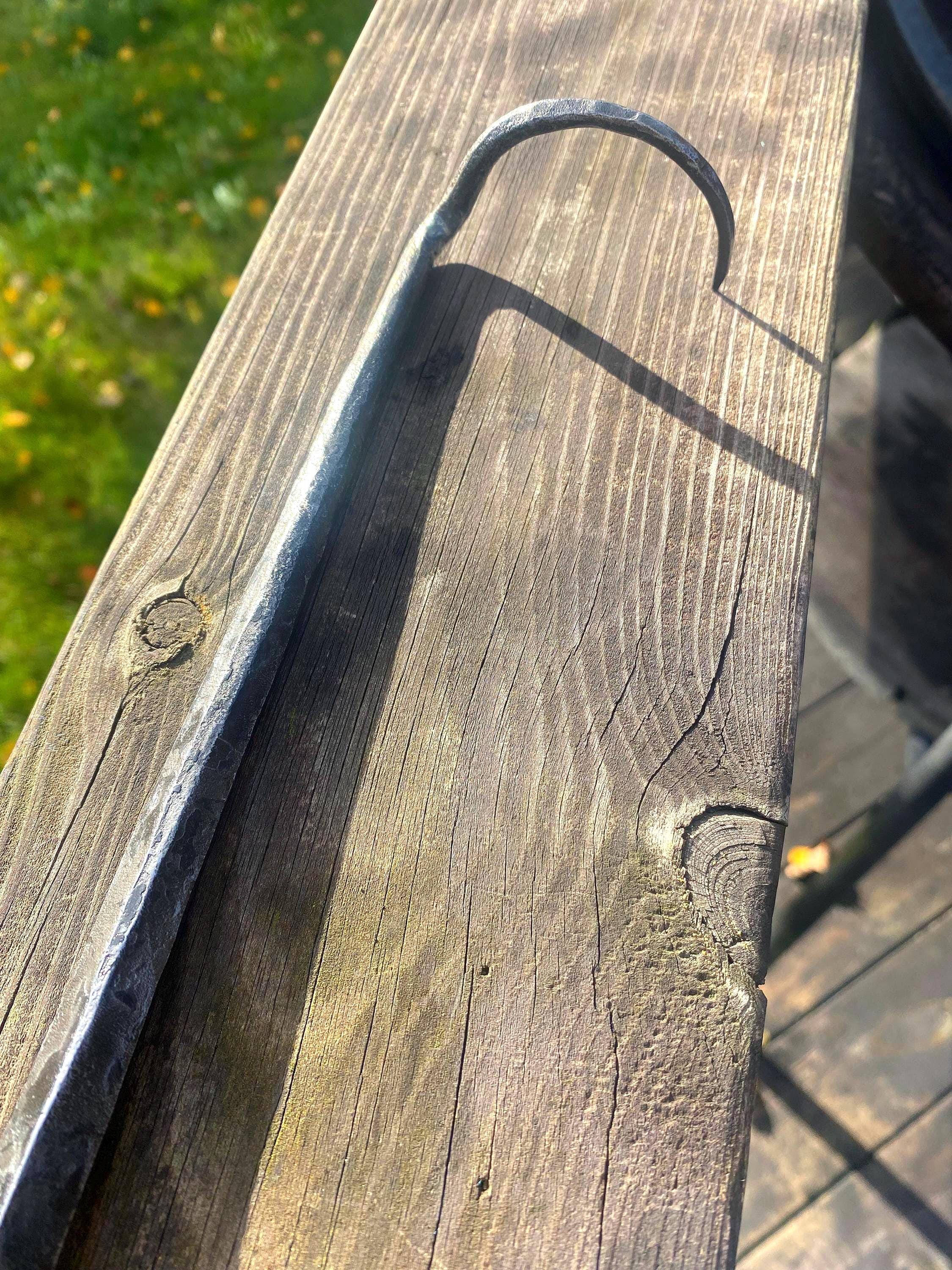 Steak Meat Bacon Turner Flipper Hook Traditional Forged Iron Blacksmith ...