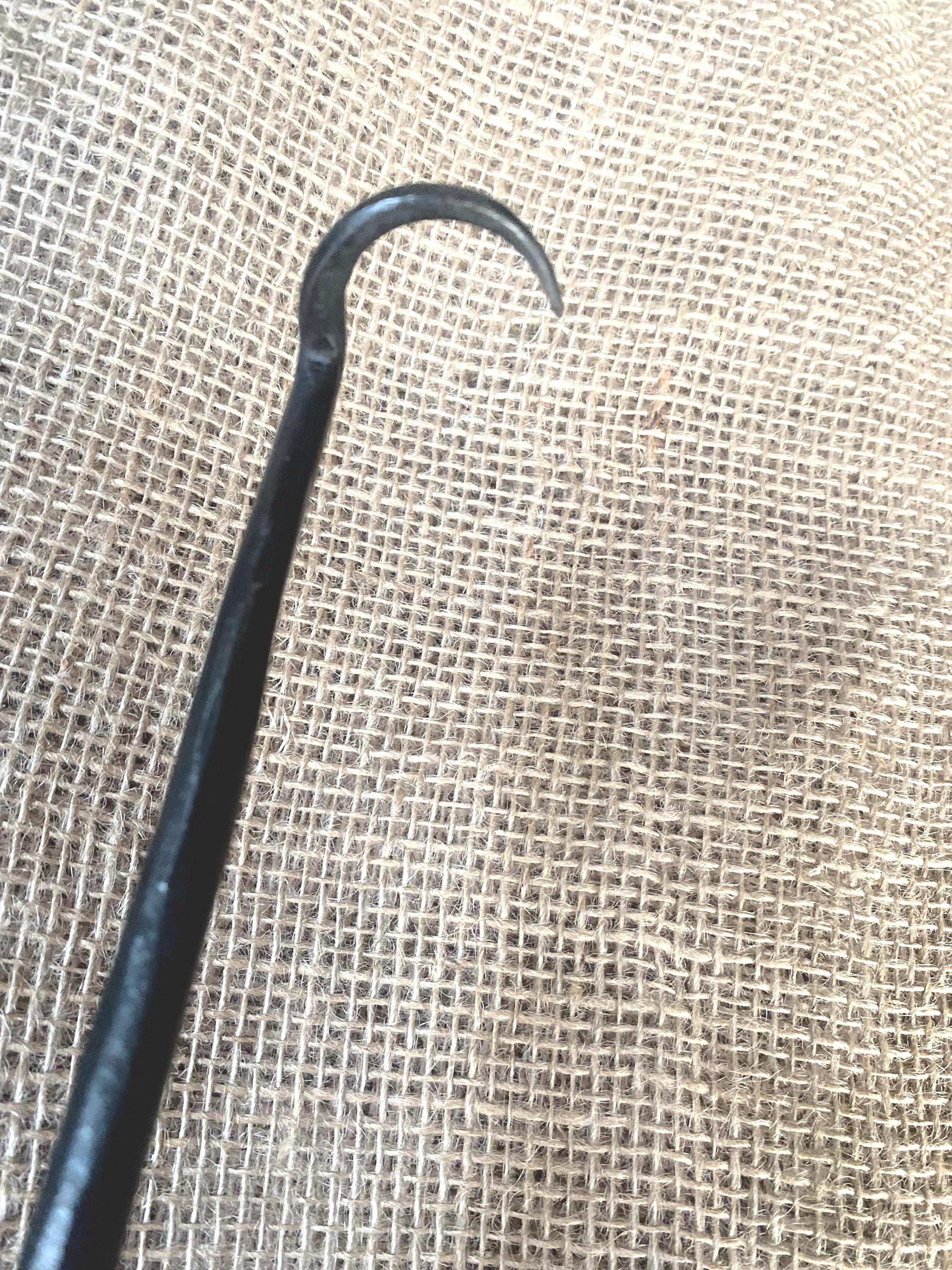 Steak Meat Bacon Turner Flipper Hook Traditional Forged Iron Blacksmith ...