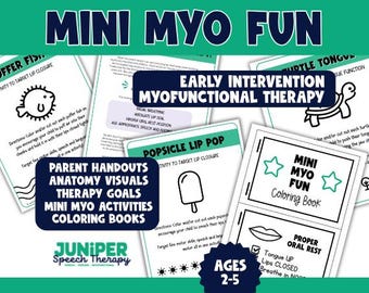 Mini Myo Fun Therapy Activities: Early Intervention Myofunctional ...