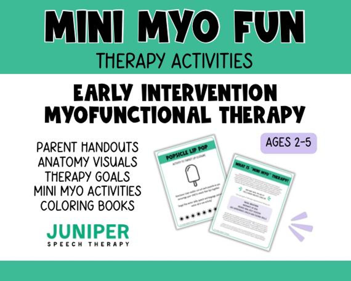 Mini Myo Fun Therapy Activities: Early Intervention Myofunctional ...