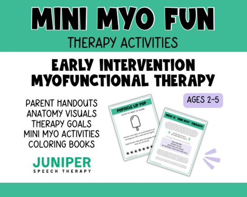 Mini Myo Fun Therapy Activities: Early Intervention Myofunctional ...